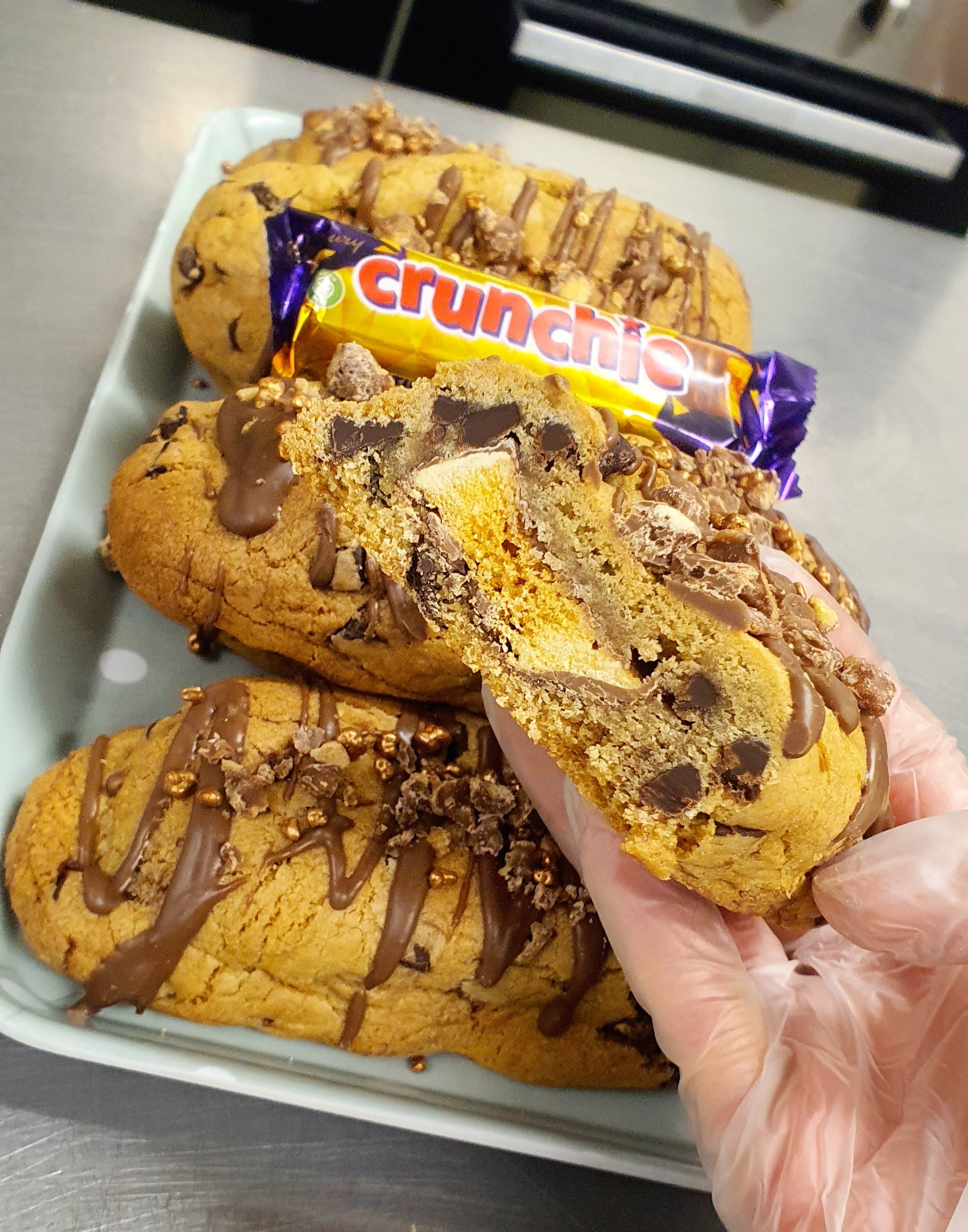 Crunchie Stuffed Cookie – Evelyn's Bakery